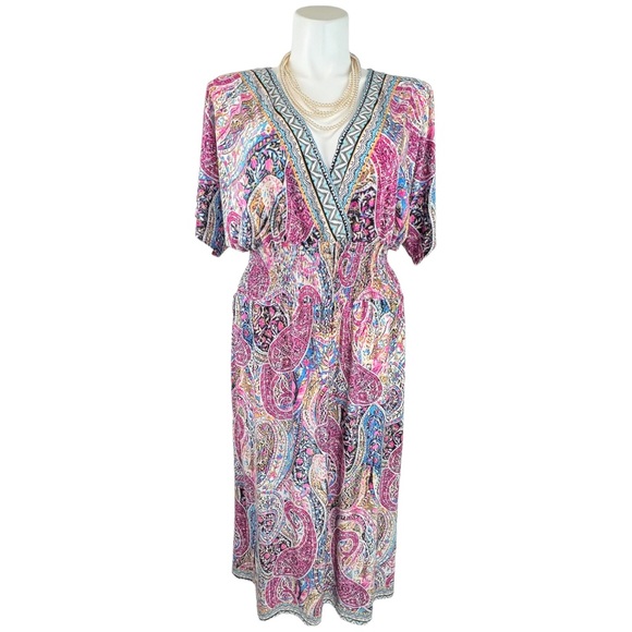 Calessa | Dresses | New Calessa V Neck Smocked Waist Maxi Dress 2x ...